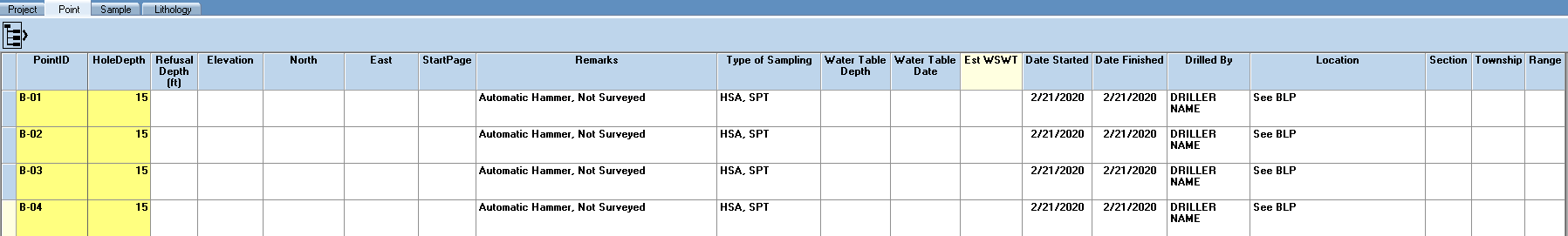 Inputting Boring Samples into pLOG Tablet and gINT Professional – The ...